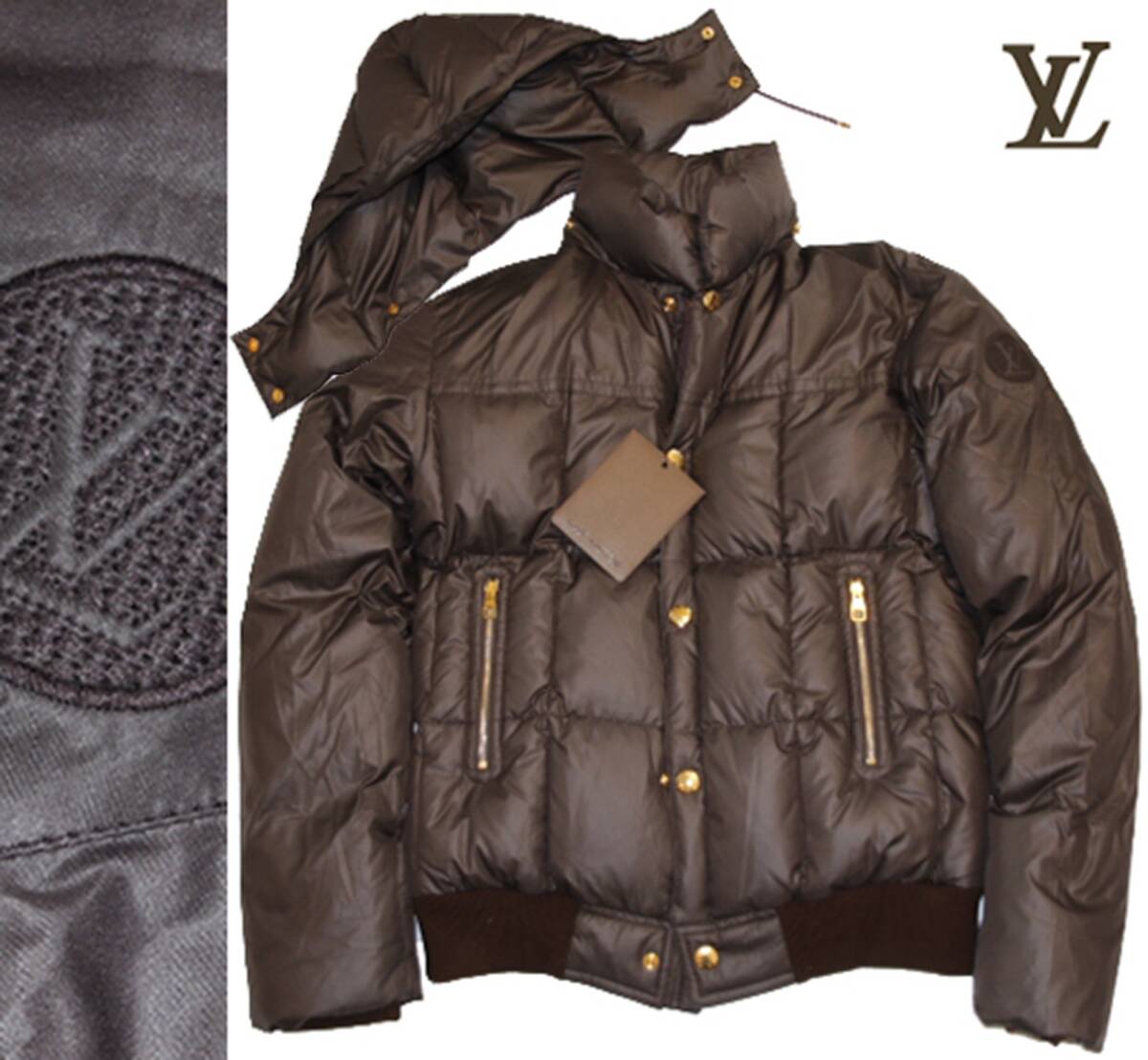 865☆【HUNGARY HAND PLUCK DOWN】MACCHIO マッチオ フーディー ダウンジャケット L 茶系の落札情報詳細 ...