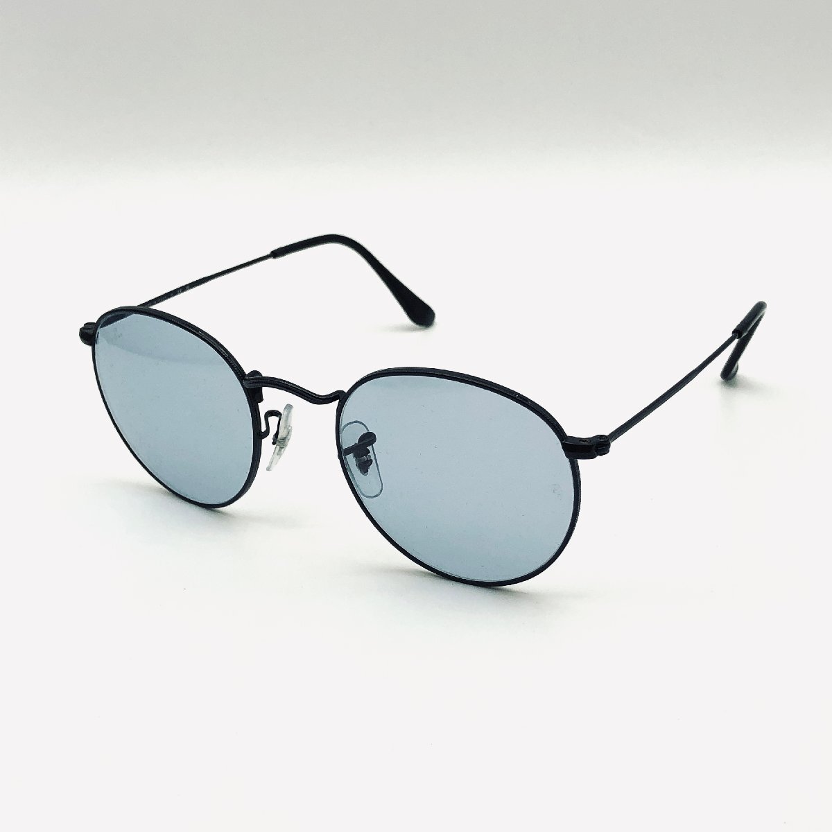【目立った傷や汚れなし】7019♭ Ray-Ban レイバン サングラス 0RB3447 ROUND METAL BLACK Frame ...