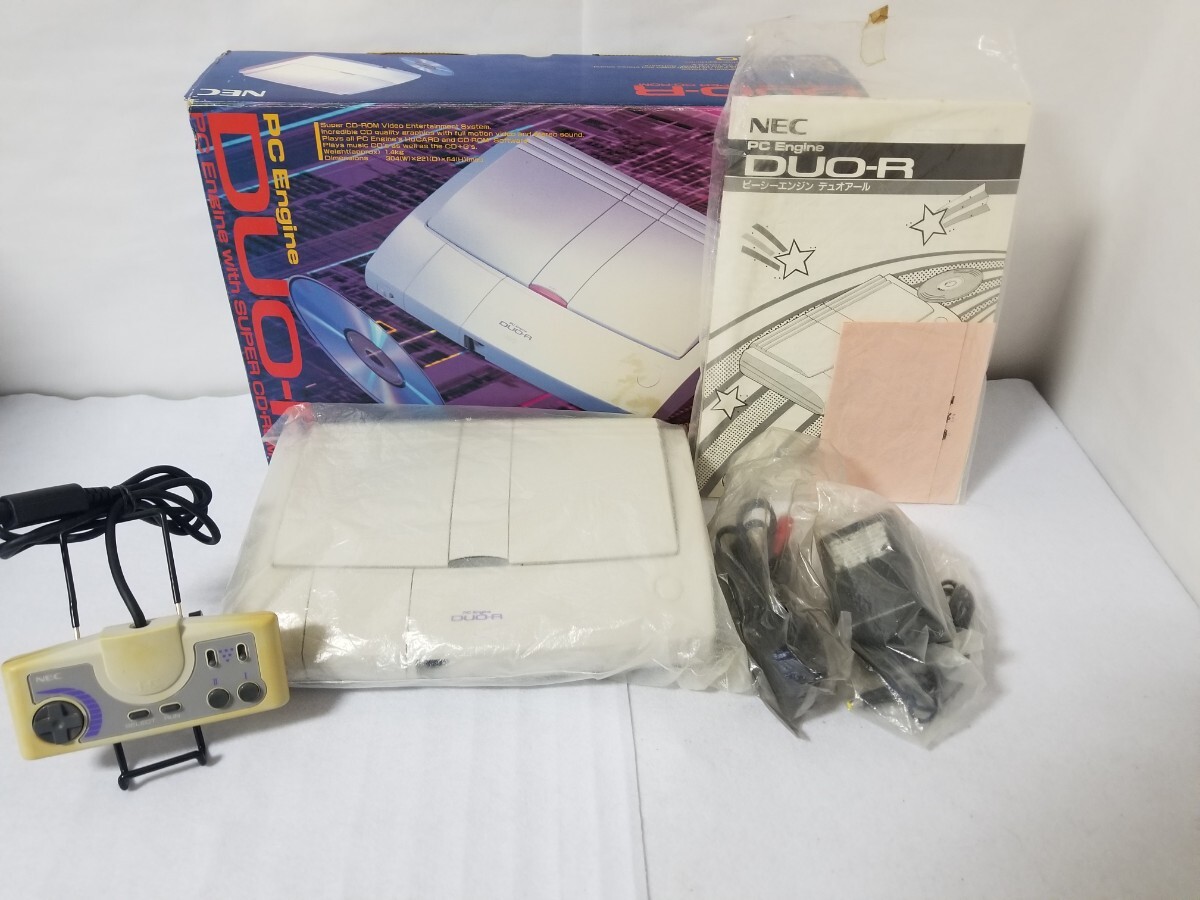 【やや傷や汚れあり】【中古品・動作確認済・番号一致】NEC/エヌイーシー PC Engine With SUPER CD-ROM2 DUO-R/PC エンジン デュオアール 本体一式 PI ...