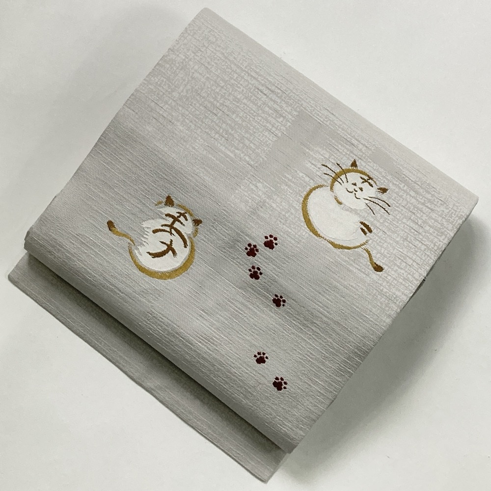 【目立った傷や汚れなし】名古屋帯 ネコ 足跡 刺繍 お太鼓柄 帯丈370cm 帯幅31cm y125-3299961【Y商品】和装 着物の落札情報詳細 - Yahoo!オークション落札価格検索 ...