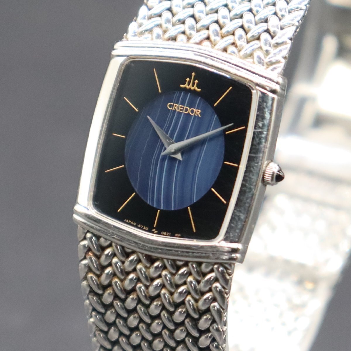 【やや傷や汚れあり】電池新品 SEIKO CREDOR セイコー クレドール 6730-5341 クォーツ 青瑪瑙 サードニクス スクエア 2針 亀戸工場 純正ブレス レディース腕時計の落札 ...