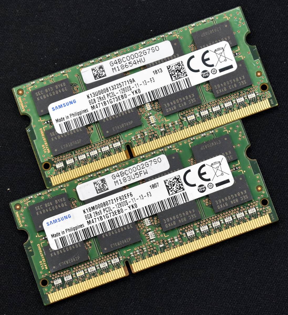 【目立った傷や汚れなし】SAMSUNG DDR3L 1600 2RX8 PC3L 12800 8GBX2枚セット(16GB)②の落札情報詳細 - Yahoo!オークション落札価格検索 オークフリー