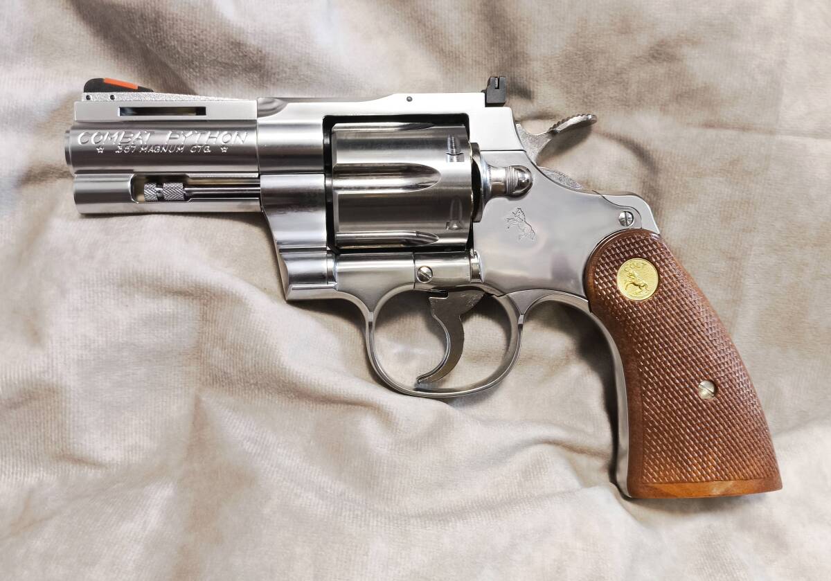 【目立った傷や汚れなし】タナカ/コルトパイソン 357マグナム/3インチ/R-model/Tanaka Clot Pythonステンレス ...