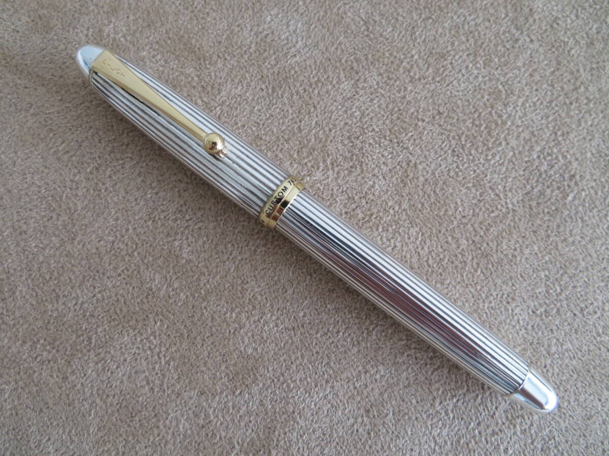 【目立った傷や汚れなし】【1】PILOT パイロット 万年筆 CUSTOM カスタム745 スターリングシルバー ペン先 18K-750 BB ...