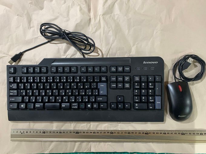 【傷や汚れあり】中古 Lenovo レノボ USB Key Board キーボード デスクトップ PC コンピューター 周辺機器 Mouse ...