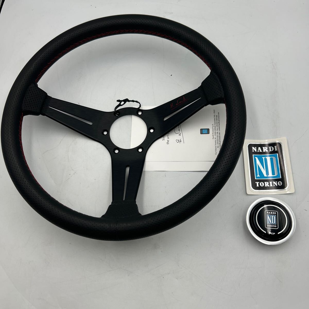 【未使用】【正規品】NARDI 2024年限定モデル NARDI SPORTS Type ラリー340 ★ブラックパンチングレザー&ブラック ...