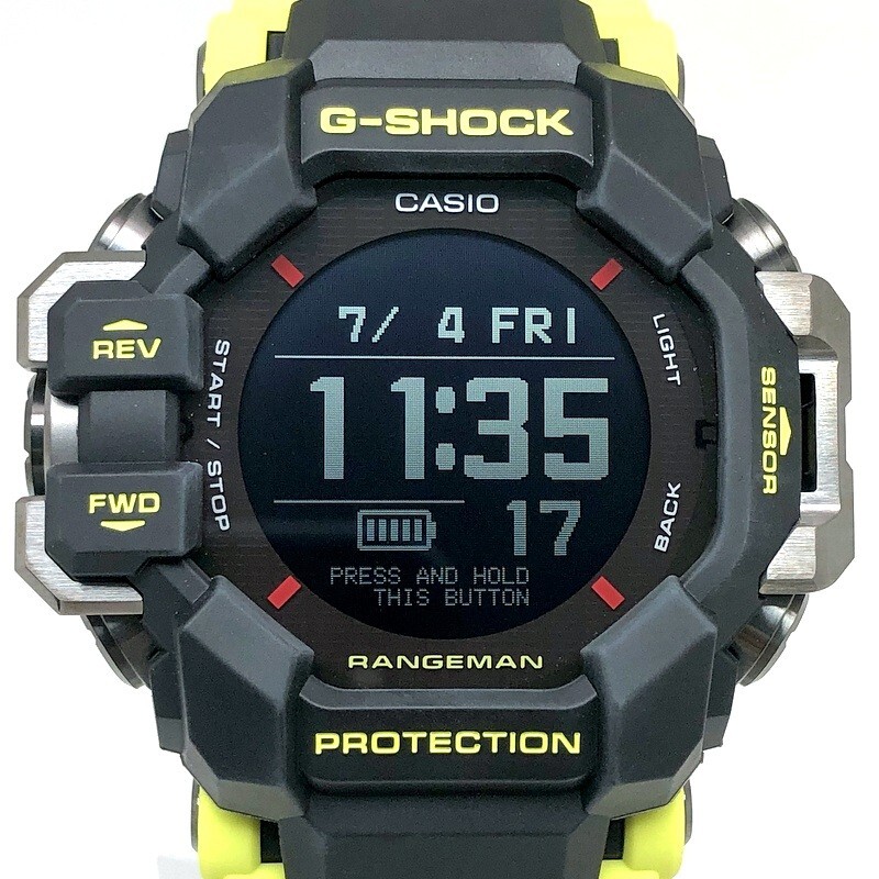 【未使用に近い】未使用 極美品 G-SHOCK GPR-H1000RY-1A9 RANGEMAN レスキューイエロー 6センサー GPS搭載 ...