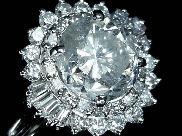 【未使用に近い】RL16601SS【1円～】新品仕上【RK宝石】《DIAMOND》天然ダイヤモンド 特大2.04ct!! 極上脇石ダイヤモンド 0.65ct Pt850 超高級リング ダイヤの ...