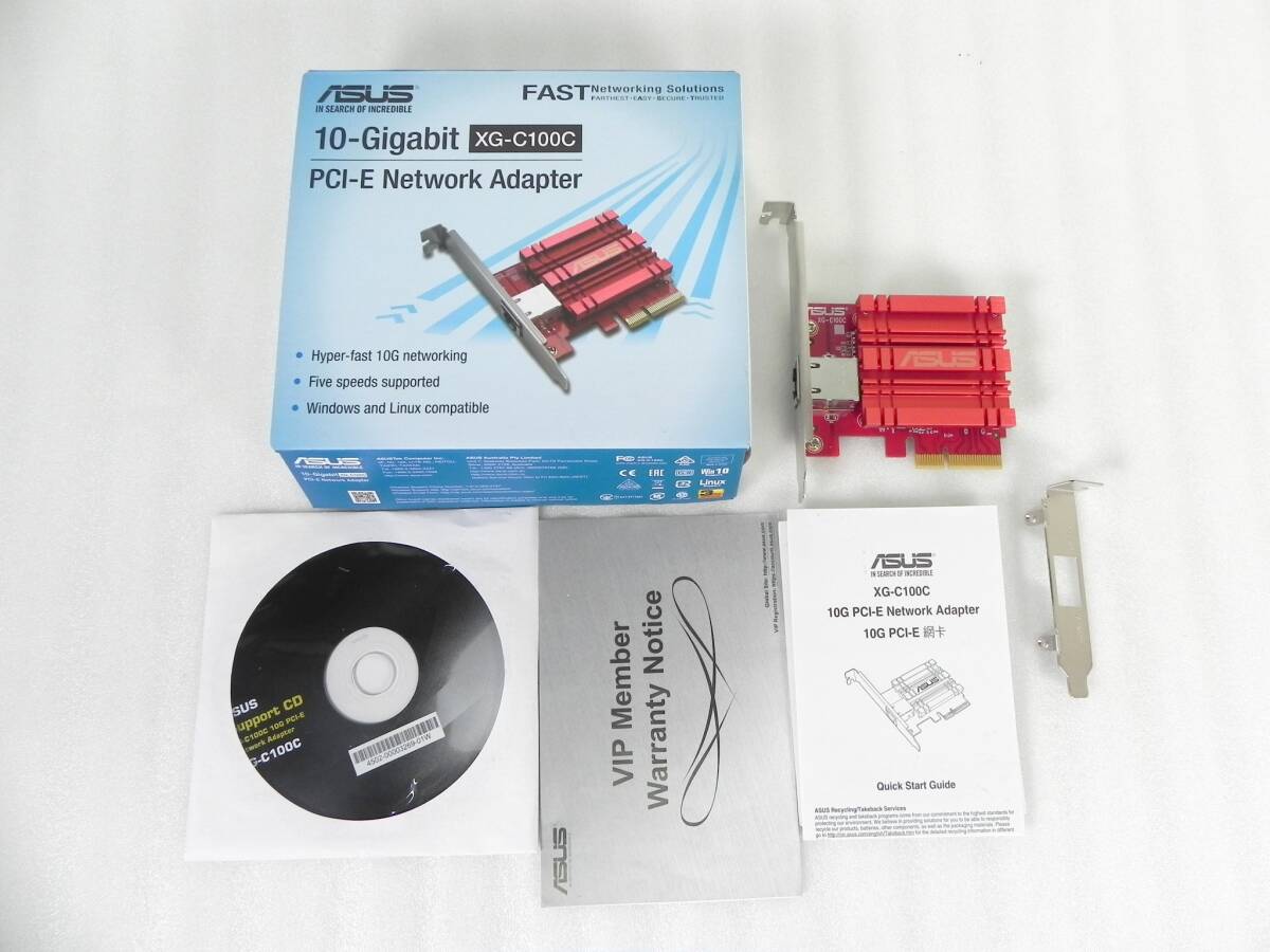 【目立った傷や汚れなし】[R4950]ASUS 10Gネットワークアダプタ PCI-Ex4カード XG-C100C 有線LANアダプタの落札 ...