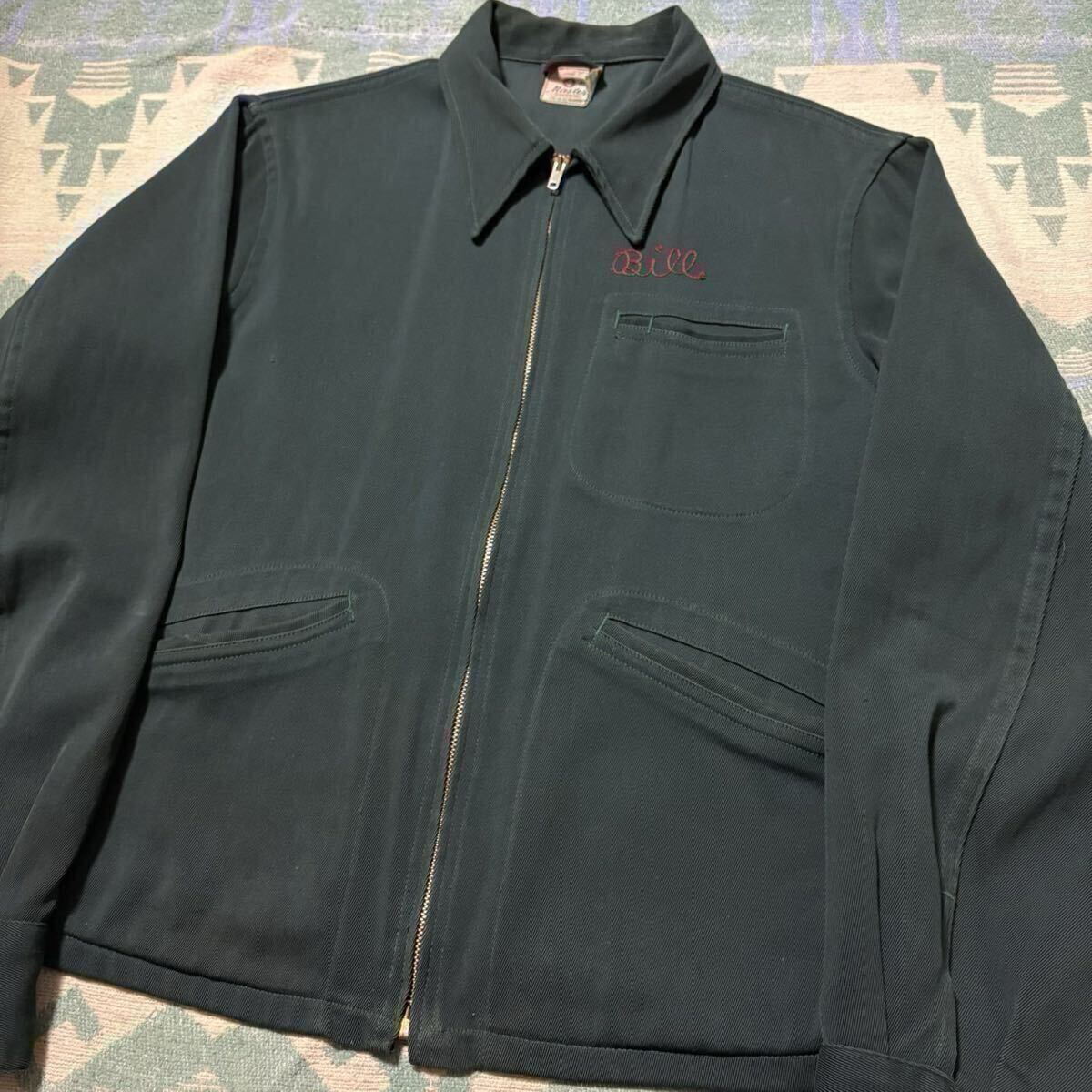 【やや傷や汚れあり】超希少 MASTER GARMENT EMBROIDERY WIHP CODE WORK SPORTS JACKET ...