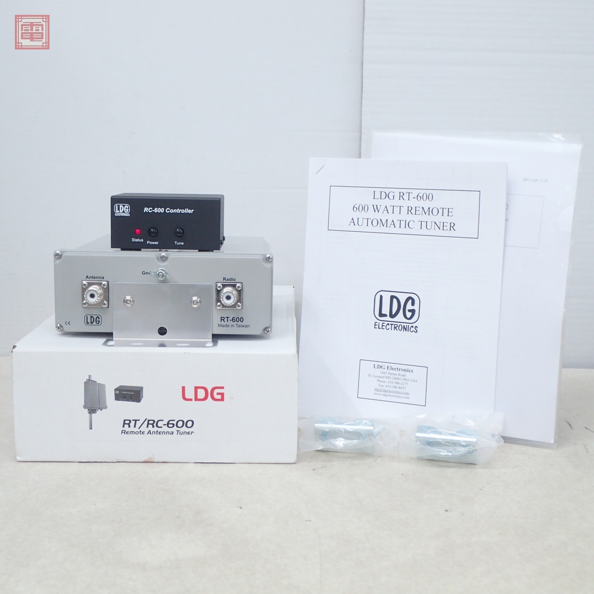 【やや傷や汚れあり】LDGエレクトロニクス RT-600/RC-600 リモートアンテナチューナー 600W 取説・元箱付 オートアンテナ ...