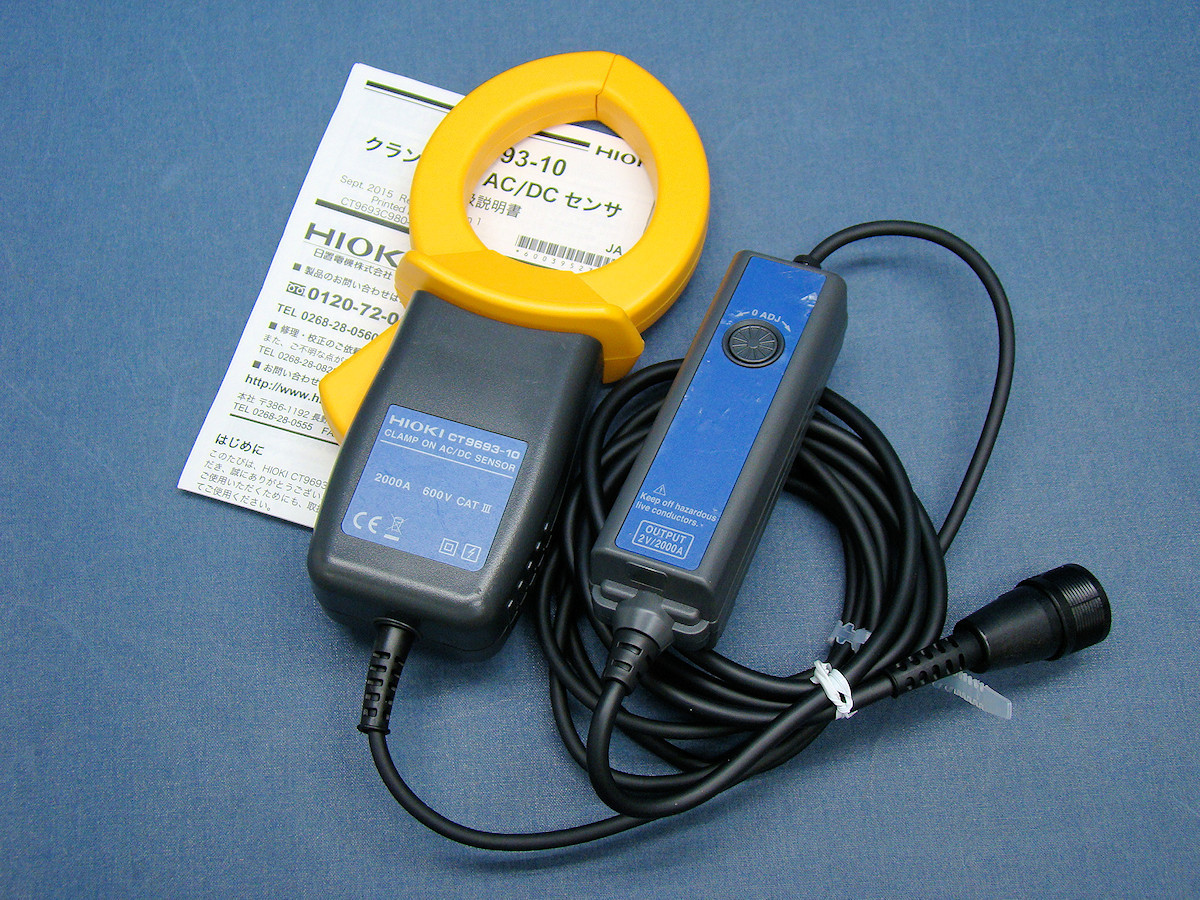 HIOKI 日置 クランプオンセンサ CT9693-10 AC/DC 2000A 3390コネクタ対応品 交流/直流 電流プローブ 中古の落札情報詳細 - ヤフオク落札価格検索 オークフリー