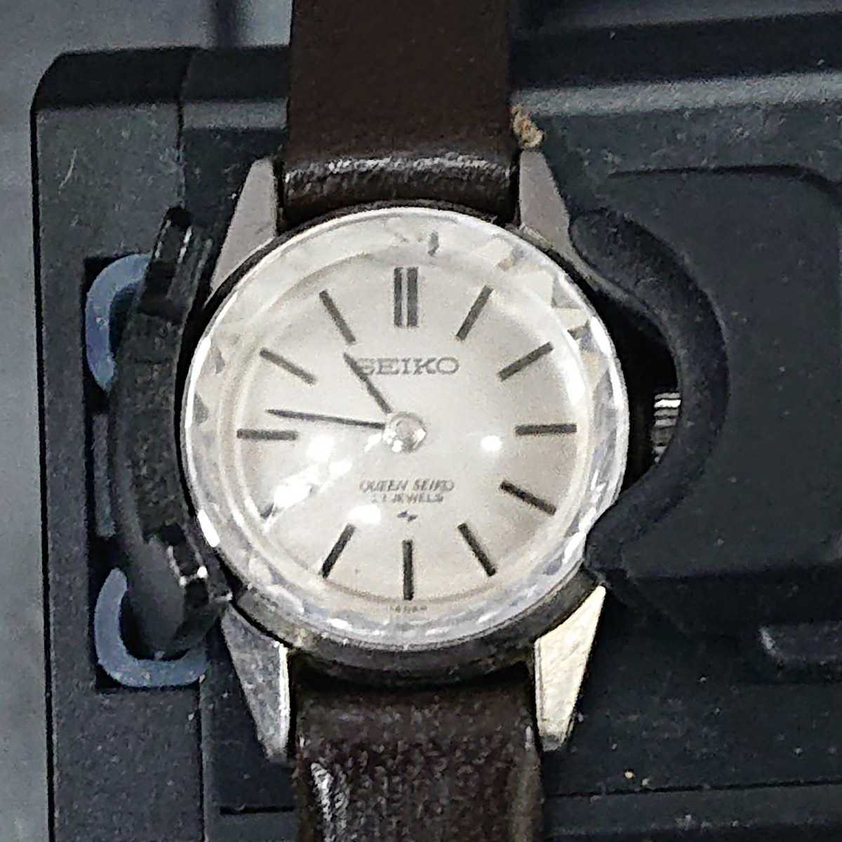 動品 クイーンセイコー 銀色 レディース 1020-0010 WHITE GOLD FILLED QUEEN SEIKO ヴィンテージ 腕時計 ...