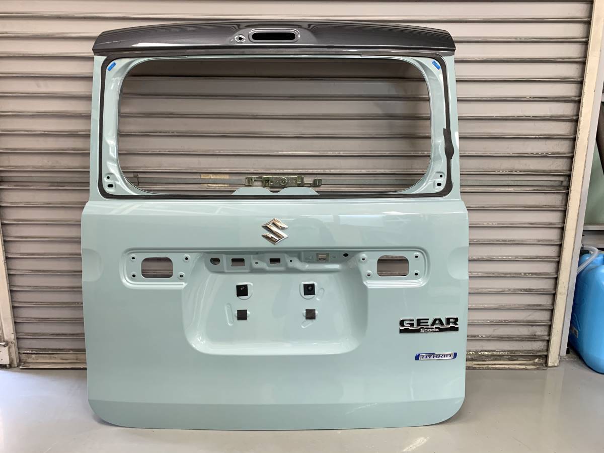 【送料込み】即決 良品 スペーシア ギア MK53S スズキ 純正 リアゲート オフブルーメタリック ZYW バックドア Spacia ...