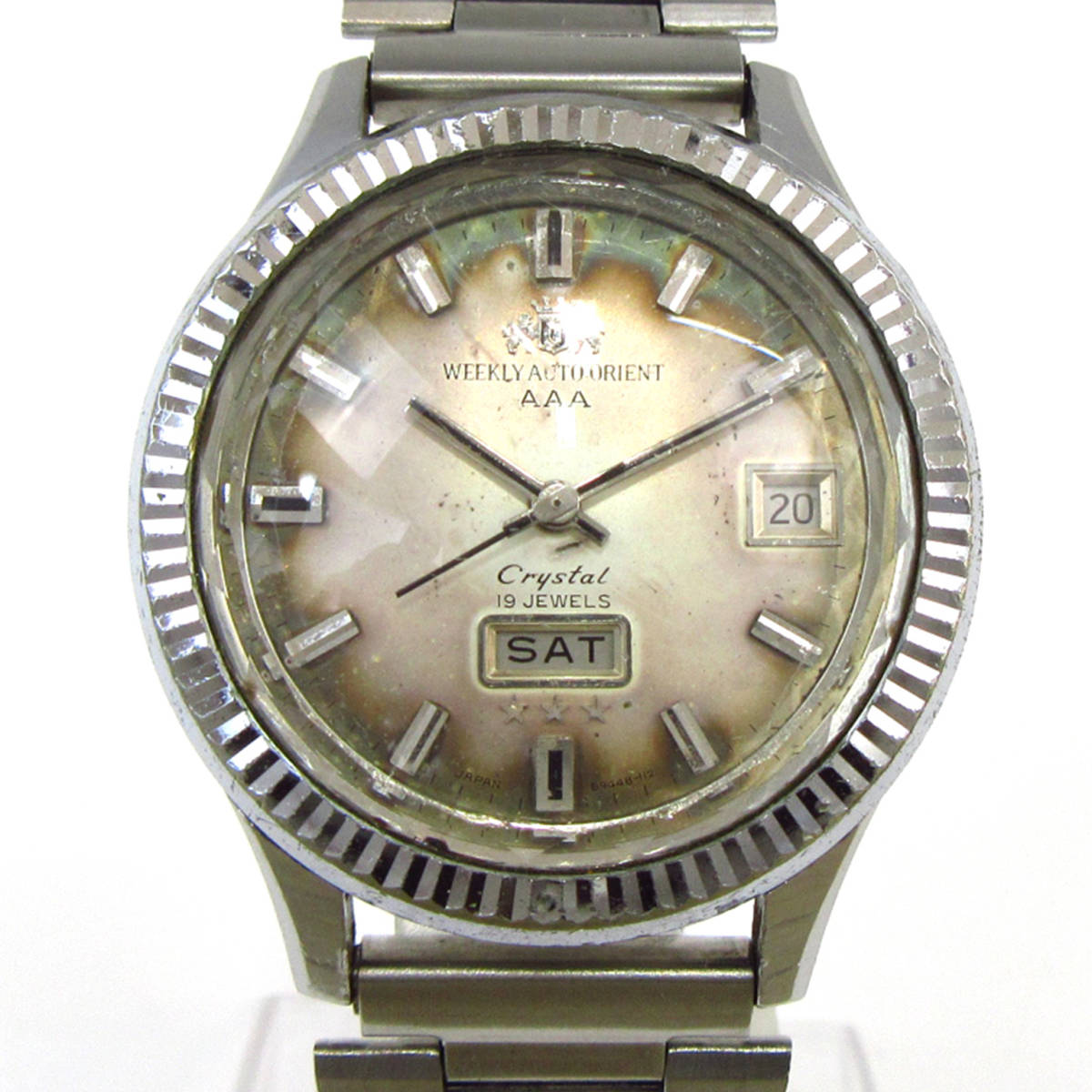 【稼動品】ORIENT オリエント SWIMMER スイマー WEEKLY AUTO ORIENT AAA 三つ星 Crystal クリスタル スリースター 19石 メンズ腕時計 北KH2の ...