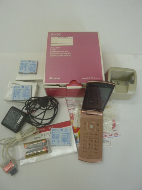 docomo FOMA STYLE series F-10C(Rose Gold) FUJITSU 簡易動作確認＆簡易清掃＆初期化OK ...
