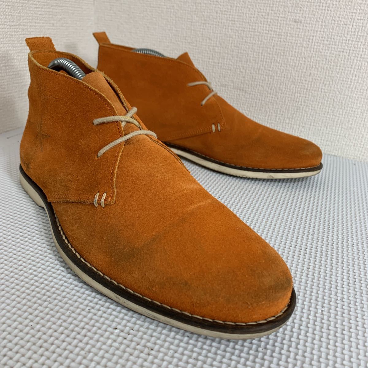 C ☆ 高品質！！ OVERSTATE オーバーステイト ムートンレザー チャッカブーツ メンズ シューズ サイズ40 約25.5cm ...