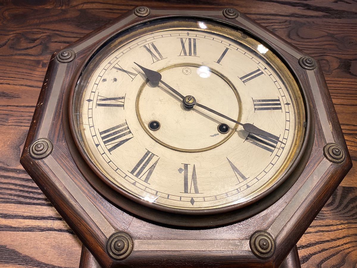 希少★EIGHT DAY PENDULUM OCTAGON CLOCKS KYOTO JAPAN 掛け時計 ゼンマイ式★古時計 柱時計 振り子時計 時計 アンティーク 昭和 レトロの落札情報 ...