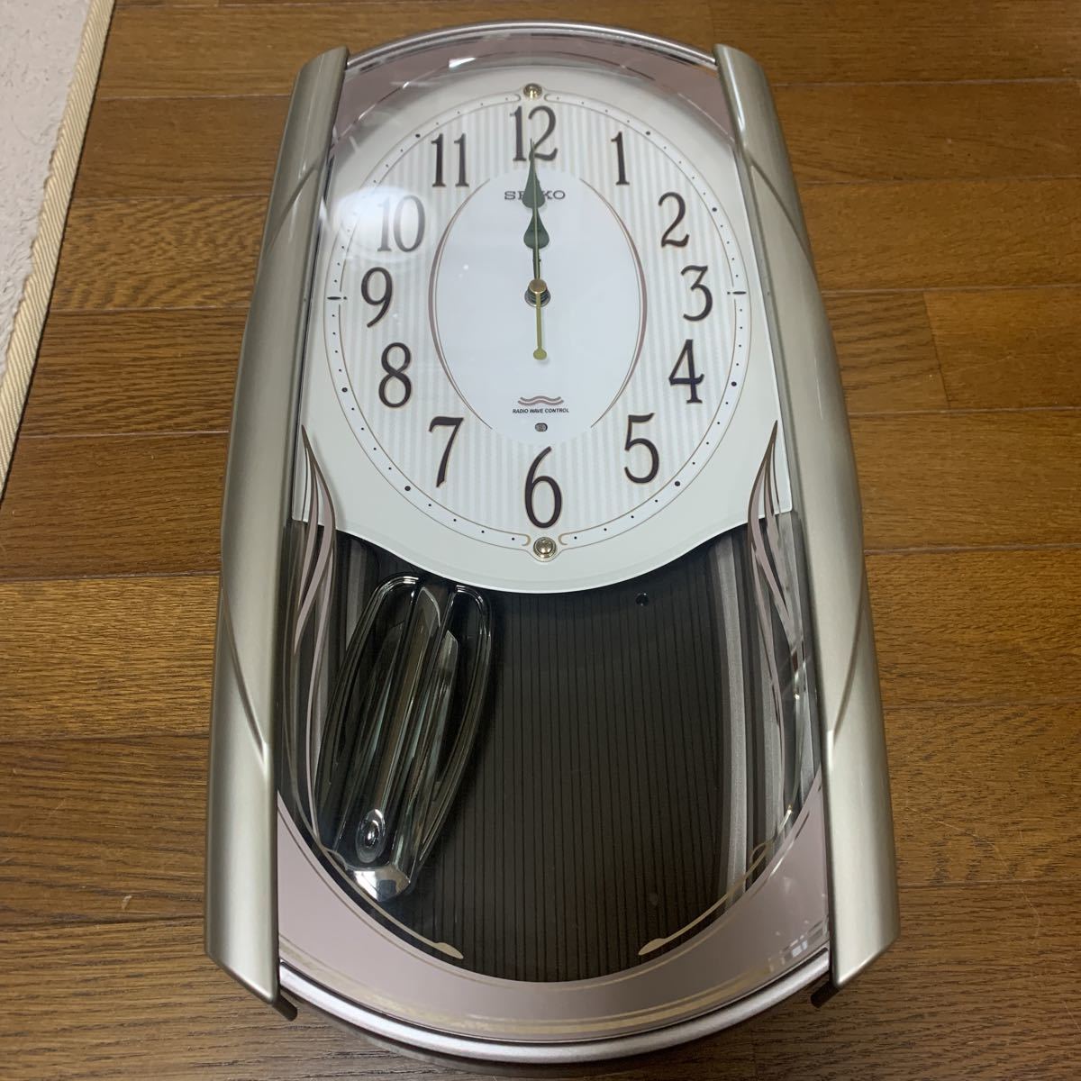 セイコー 掛時計 柱時計 振り子 電波 チャイム メロディ ウェーブナビ RQ204Sの落札情報詳細 - ヤフオク落札価格検索 オークフリー