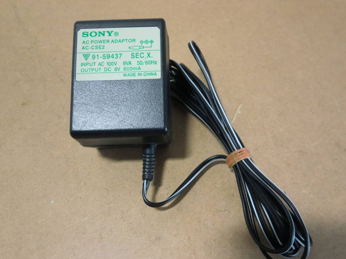 ACアダプター SONY AC-CSE2 ラジカセ（CS-P506など） 入力100V 50～60Hz 9VA 出力6V 600mAの落札情報 ...