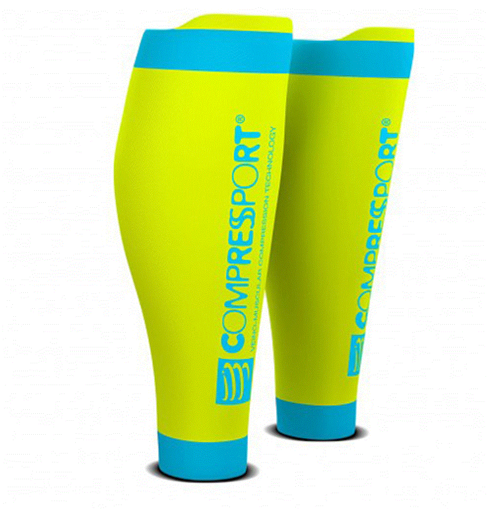 【未使用】コンプレスポーツ COMPRESSPORT R2V2 CALF SLEEVES R2V2-FL1100-T3 FLUO YELLOW ...