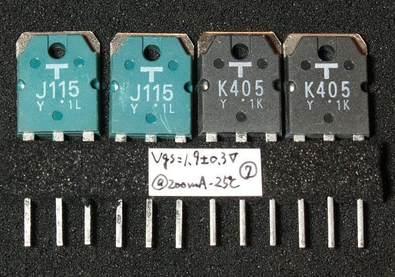 【新品】【送料無料】音響用MOSFET 2SJ115/2SK405 コンプリ★Vgs選別2組4個★Aの落札情報詳細 - Yahoo ...