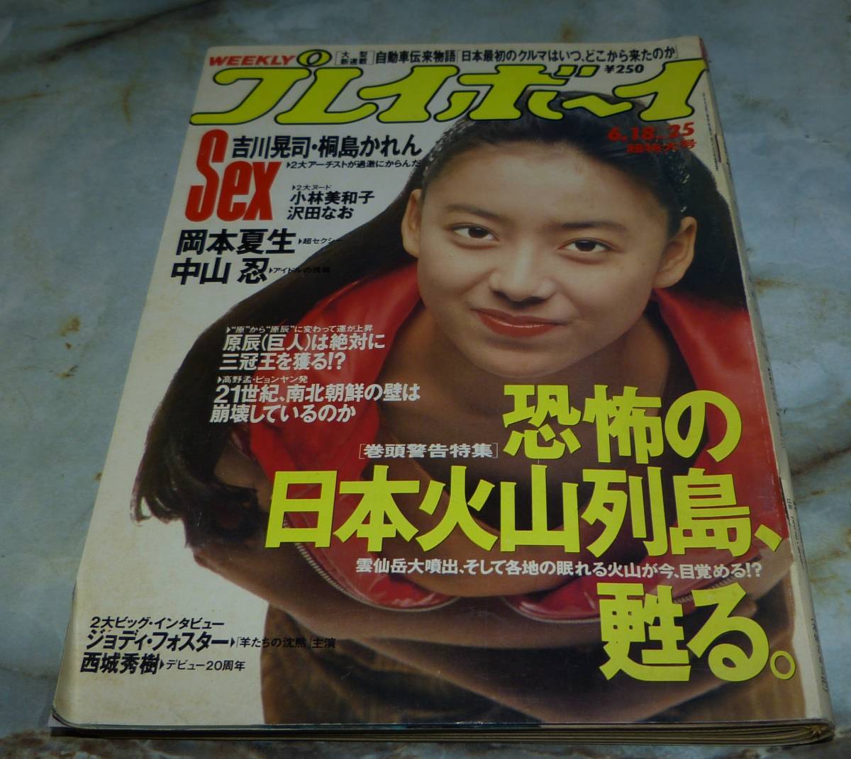 【やや傷や汚れあり】pb16 週刊プレイボーイ 平成3年 No 25 吉川晃司・桐島かれん、小林美和子、沢田なお、岡本夏生、中山忍の落札情報