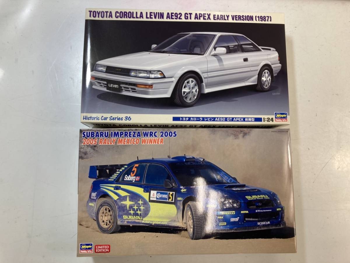 【やや傷や汚れあり】（2-243）プラモデル 2箱まとめ売り スバルインプレッサWRC 2005 ラリーメキシコウィナー トヨタカローラ ...