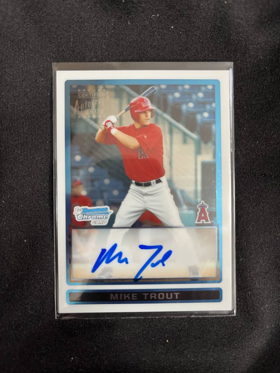 【目立った傷や汚れなし】2009 Bowman Chrome Draft Mike Trout Auto autograph RC ...