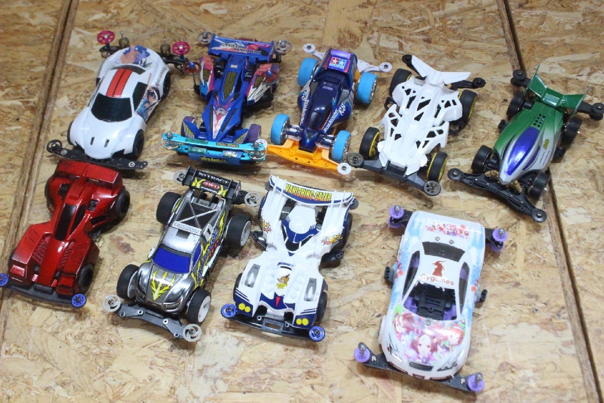 【傷や汚れあり】★F-124【TAMIYA・他】タミヤ/ミニ四駆/完成品/9台まとめ売り/VANISHING GAZER/サイクロンマグナム ...
