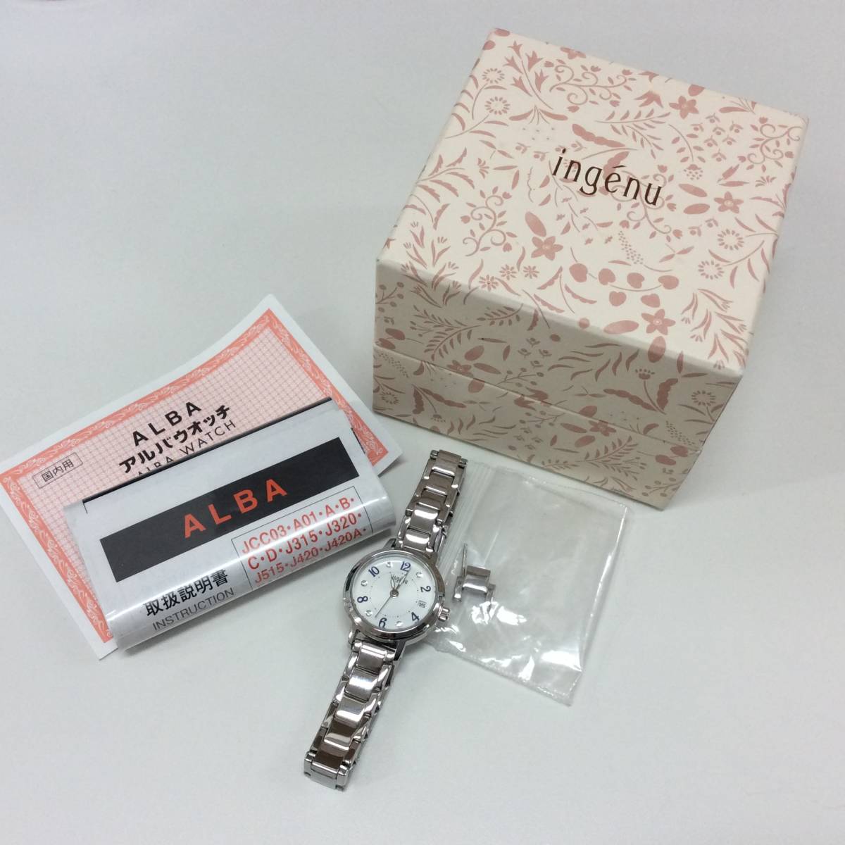 【中古】SEIKO ALBA ingenu レディース ソーラー 腕時計 V117 0BF0 ピンク トノー型 レザーベルト 稼動 中古 送120 アナログ クォーツ 電池弱い の落札情報詳細 ...