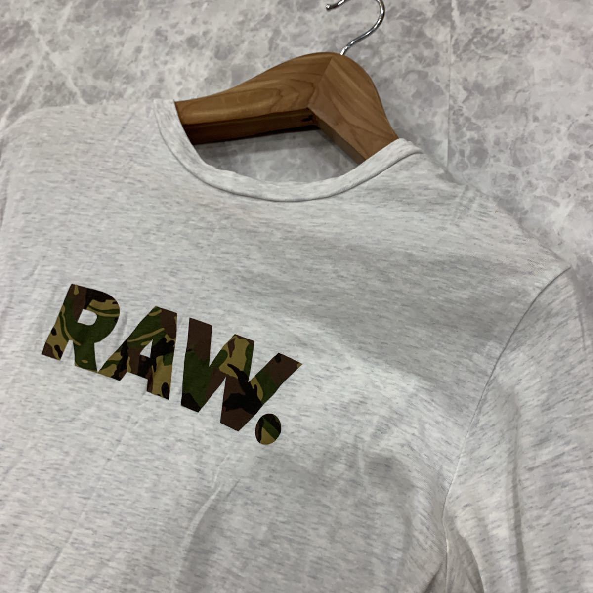 【やや傷や汚れあり】KK ＊ 古着 '人気デザイン' G-STAR RAW ジースターロウ MATTOW L T 名作 ロゴプリント Tシャツ ...