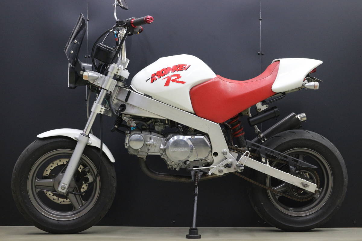 【傷や汚れあり】HONDA モンキーR(AB22)改88cc Rヘッド 5速 OVERマフラー 12インチ カスタム ホワイト 神奈川県 ...