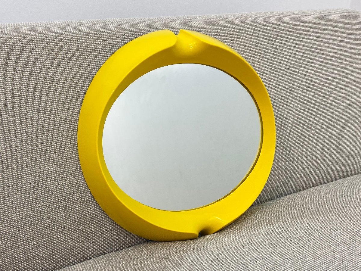 【傷や汚れあり】☆【希少】bomboa ボンボア ビンテージ 壁掛けミラー イエロー 鏡 70's レトロ ポップ 名古屋市 カラフル の落札 ...