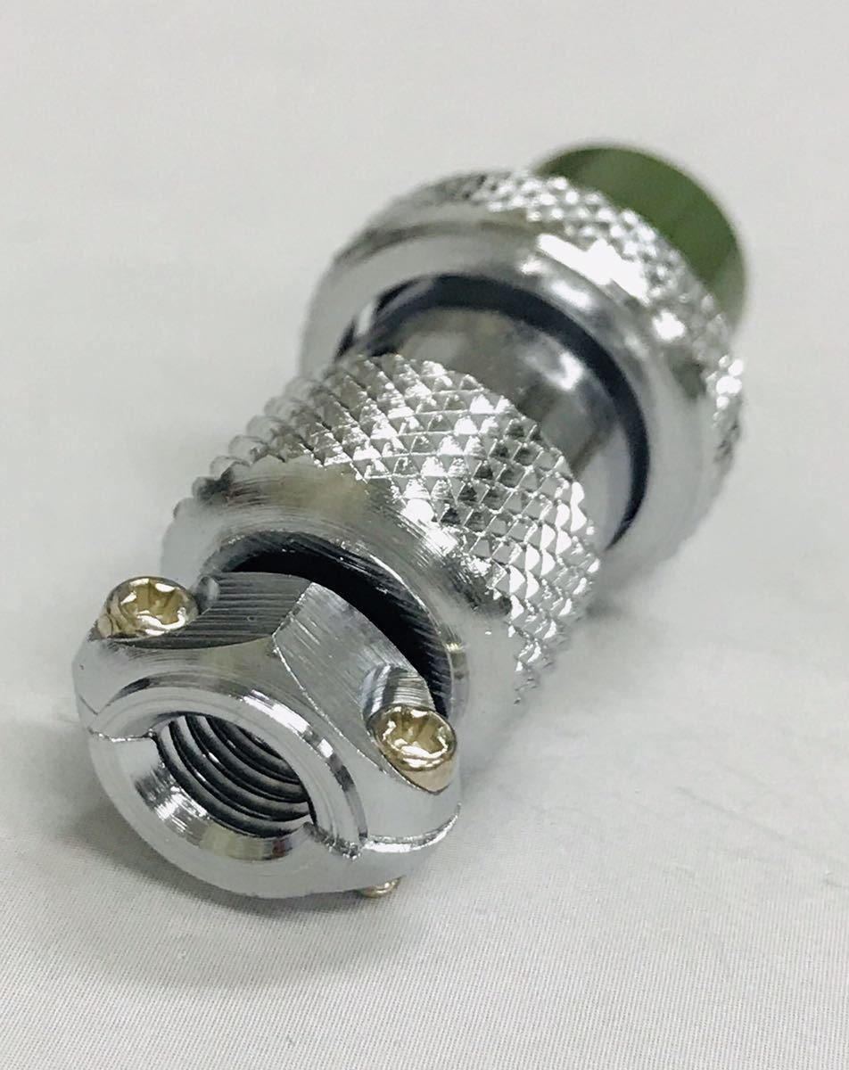 【未使用】送料185円 新品1個 3極プラグ メタルコンセント メタルコネクタ メタコン 丸形コネクタ φ14 三和コネクタ SCK-1403 ...