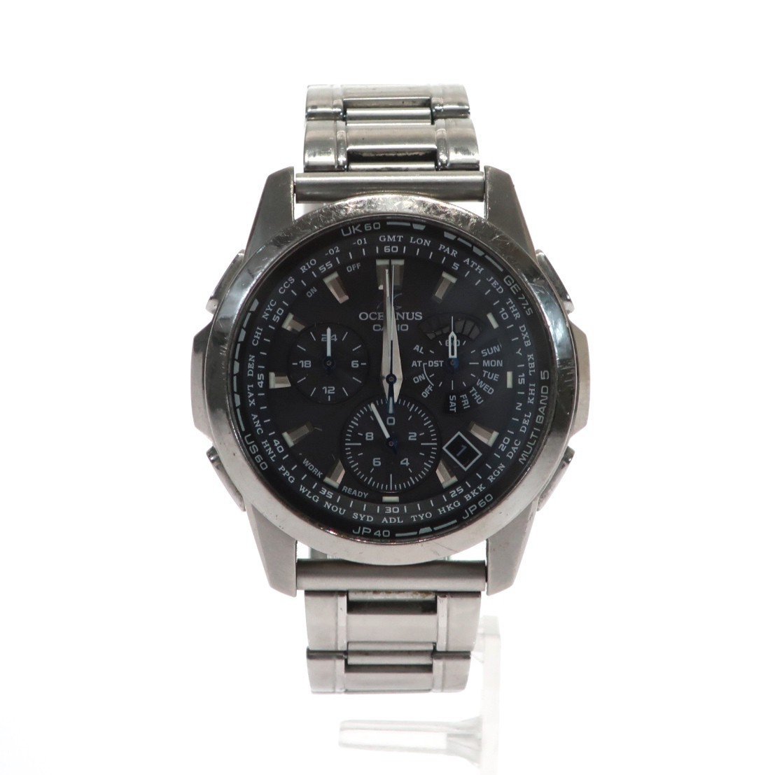 【やや傷や汚れあり】1円スタート CASIO カシオ OCEANUS オシアナス 4749 OCW-M700 メンズ腕時計 黒文字盤 デイ ...