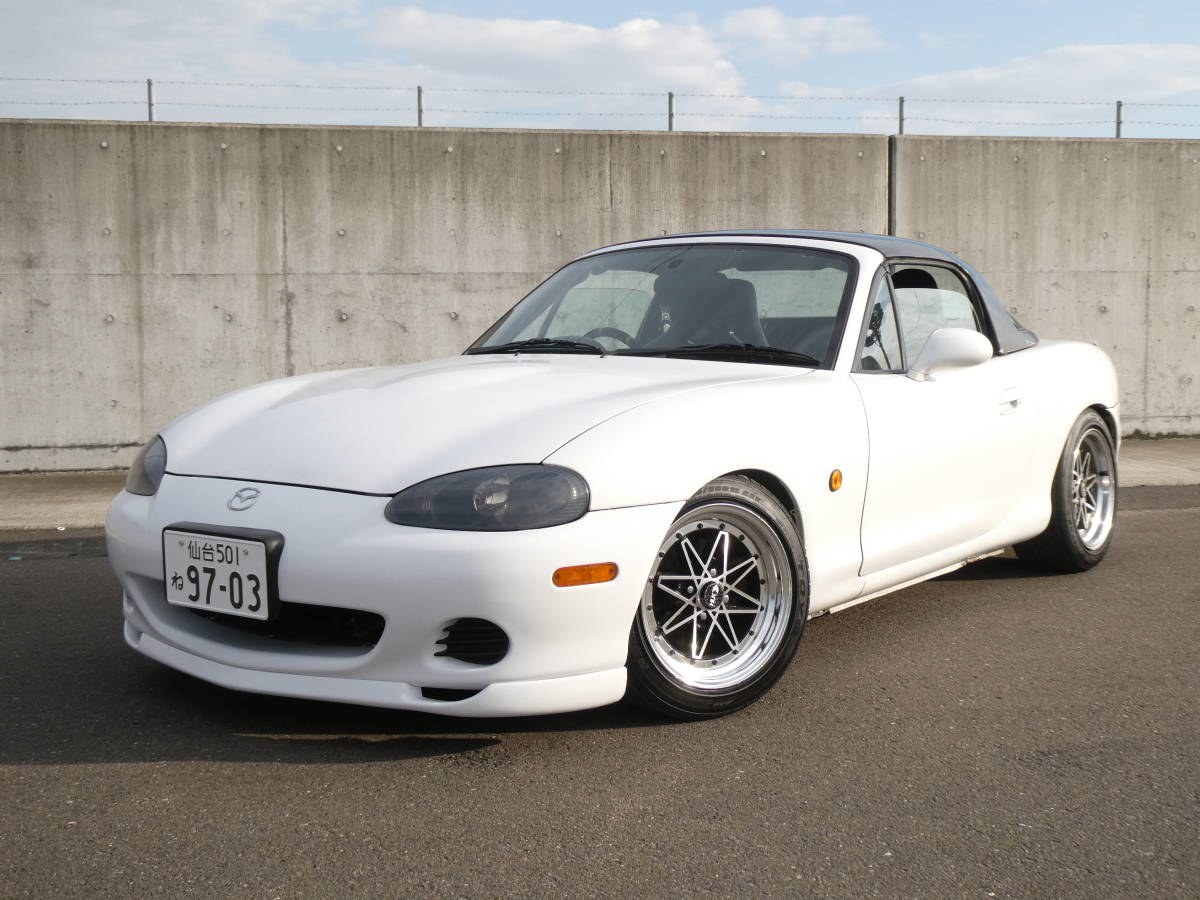 【走行距離 146,570 km】平成12年式 NB6C ロードスター SP 5速 後期 車検付き 社外アルミ テイン車高調 バケット マフラー トルセンLSD タイベル交換済み 書類ありの ...