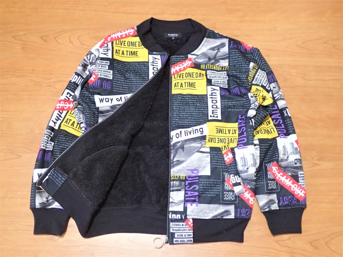 【目立った傷や汚れなし】☆デザインかっこいい！！ ☆Doublefocus ☆裏ボア ☆ボアジャケット ☆MA-1 ☆ジップアップジャケット ☆アメカジ ☆メンズ☆Mの落札情報詳細 ...