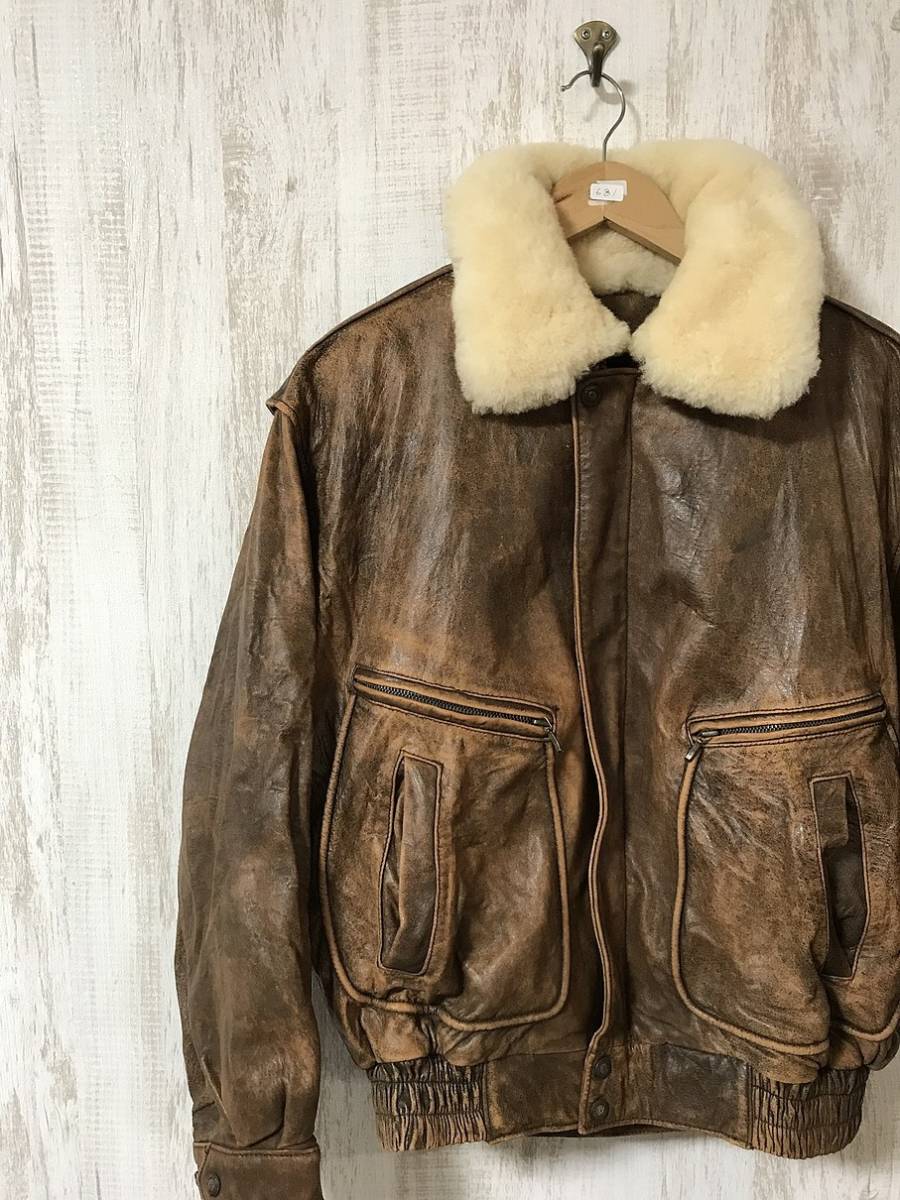 【やや傷や汚れあり】681☆【ヴィンテージ 古着 ボアライナー付き レザージャケット】GELEONE BASIC 革ジャン フライトジャケット Mの落札情報詳細 - ヤフオク落札価格検索 オークフリー