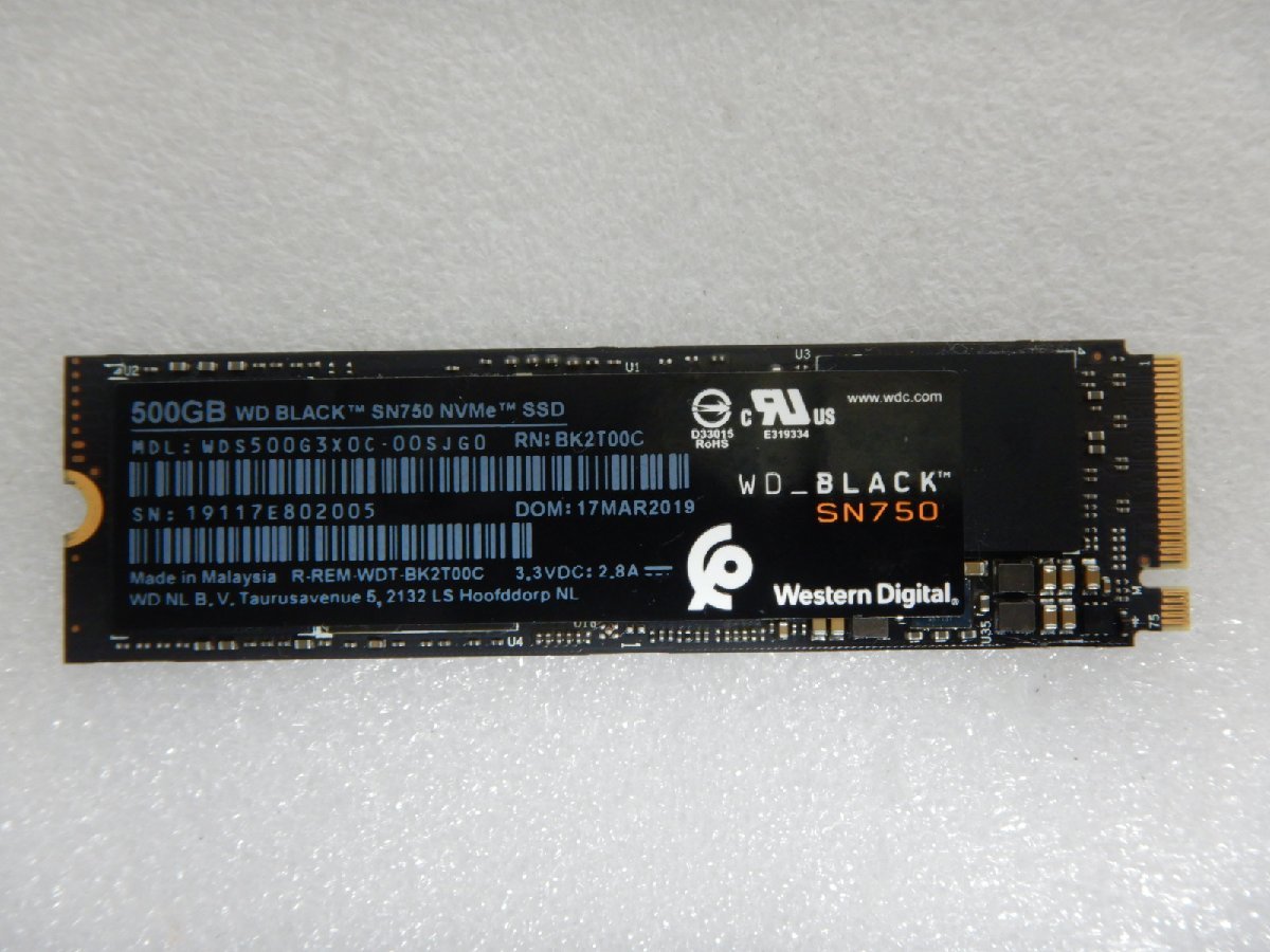 【目立った傷や汚れなし】【中古・使用21時間】Western Digital WD BLACK SN750 NVME SSD 1TB / WDS100T3X0C -1円スタート- の落札情報 ...