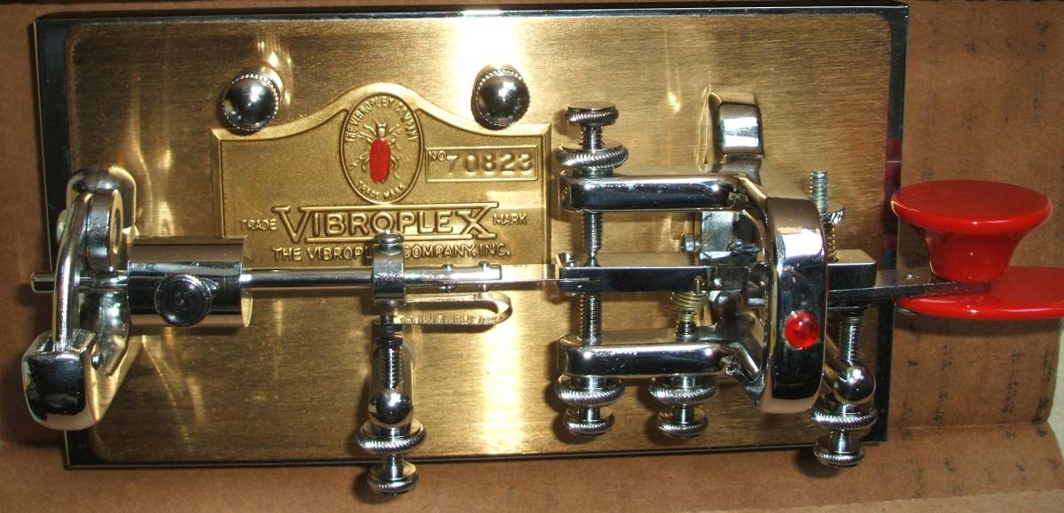 ☆★⑥マニア放出品電鍵 VIBROPLEX BLUE RACER バイブロ高速バグキー『ブルーレーサー』オプション錘付き・元箱付き 動作品 の ...