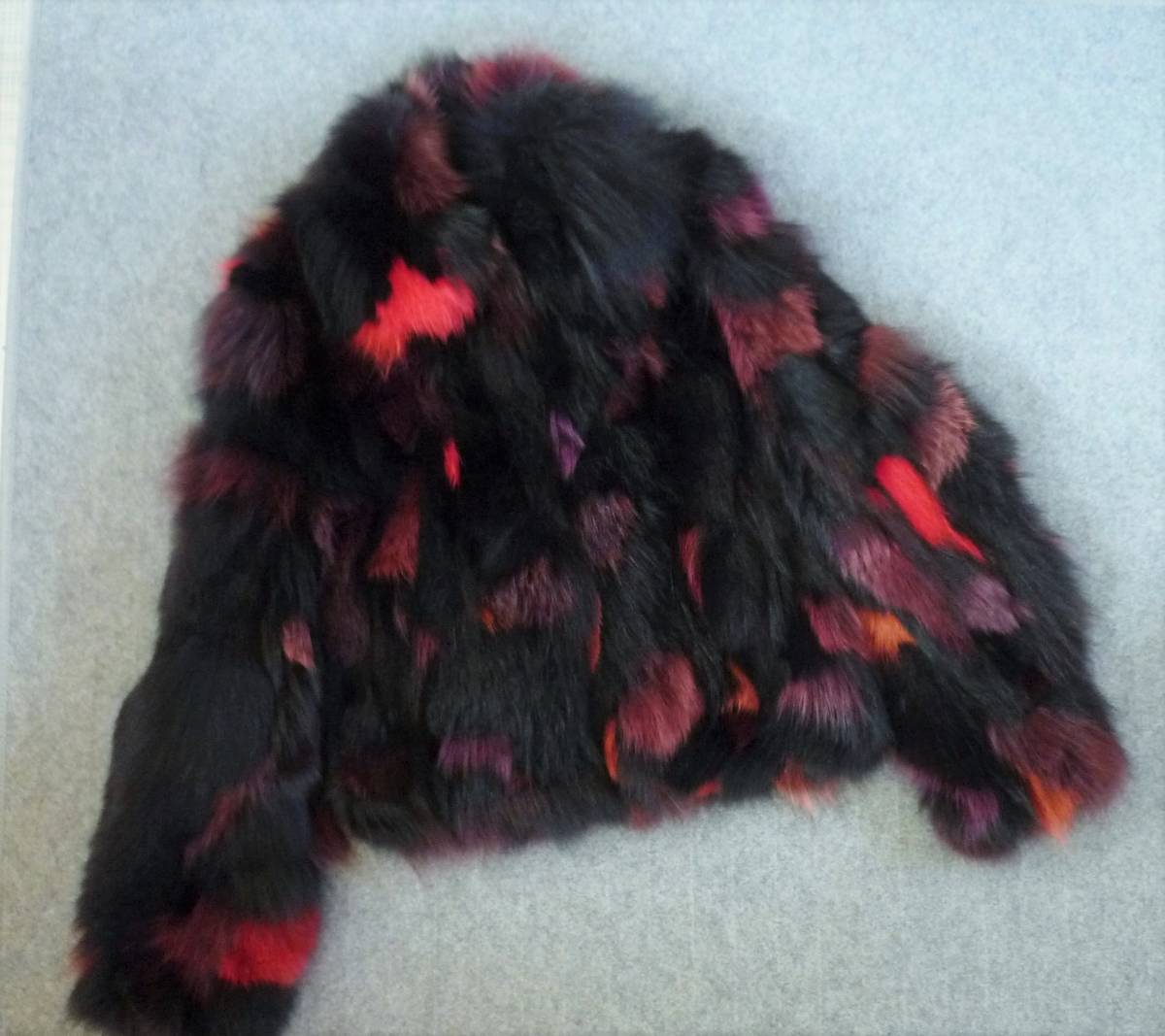 【目立った傷や汚れなし】KRYOS Another Edition 美品 フォックス カラフル コート ジャケット 黒 ブラック ローズ ...