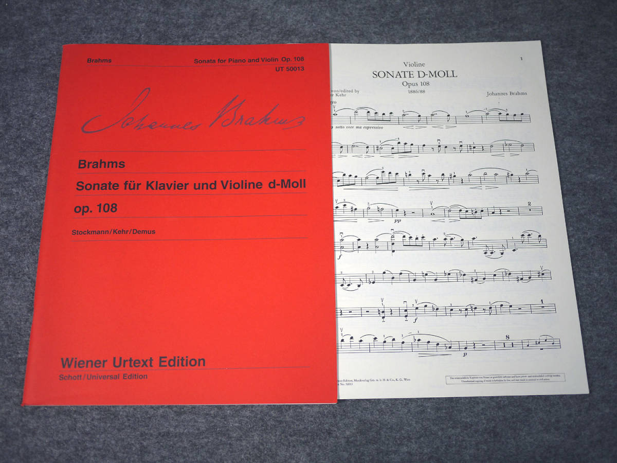 【やや傷や汚れあり】o) バイオリン、ピアノ ブラームス ソナタ Op. 108 パート譜あり[1]4814の落札情報詳細 - Yahoo ...