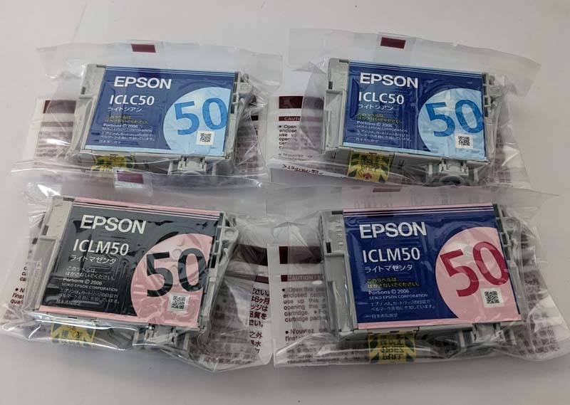 【未使用】エプソンICLM50 x2個,ICLC50 x2個 2色4個セット ライトマゼンタ、ライトシアン EPSONの落札情報詳細 - ヤフオク落札価格情報 オークフリー