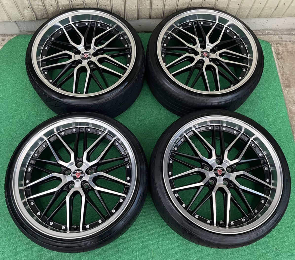 【目立った傷や汚れなし】美品 AME STEINER LMX シュタイナー 20インチタイヤ・ホイール4本 9.5J+40 5穴 PCD114.3 2017/2020年製 バリ山 深リム ...