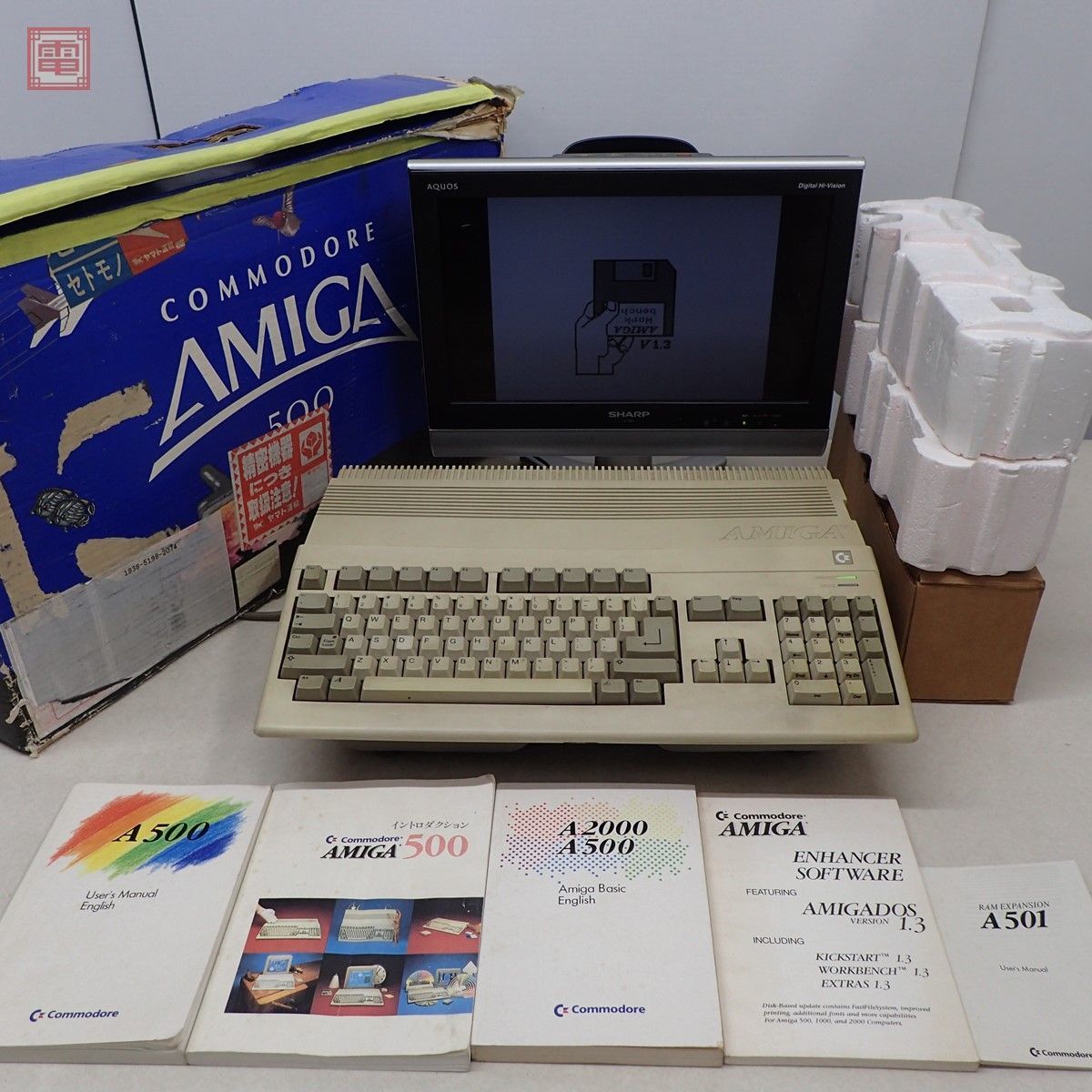 【全体的に状態が悪い】Commodore パーソナルコンピューター AMIGA 500（A500）本体 箱説付 コモドール アミガ アミーガ ジャンク パーツ取りにどうぞ 1円〜【EA の落札 ...