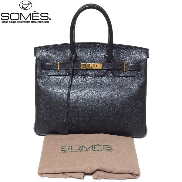 【やや傷や汚れあり】良品★SOMES SADDLE レザー ハンドバッグ 黒 ゴールド金具 ソメスサドル★の落札情報詳細 - ヤフオク落札価格検索 オークフリー