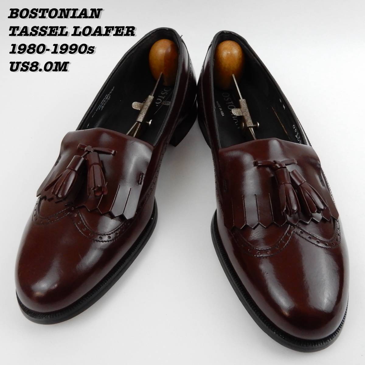 【目立った傷や汚れなし】bostonian Tassel Loafer 1980 1990s Us8 0m Vintage ボストニアン
