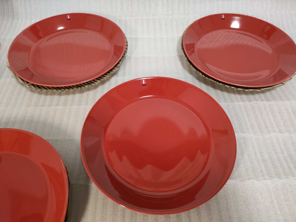 【未使用】☆新品 iittala TEEMA Red 21cmプレート 4枚セット ホリデー クリスマス 皿 イッタラ ティーマ レッド☆の ...