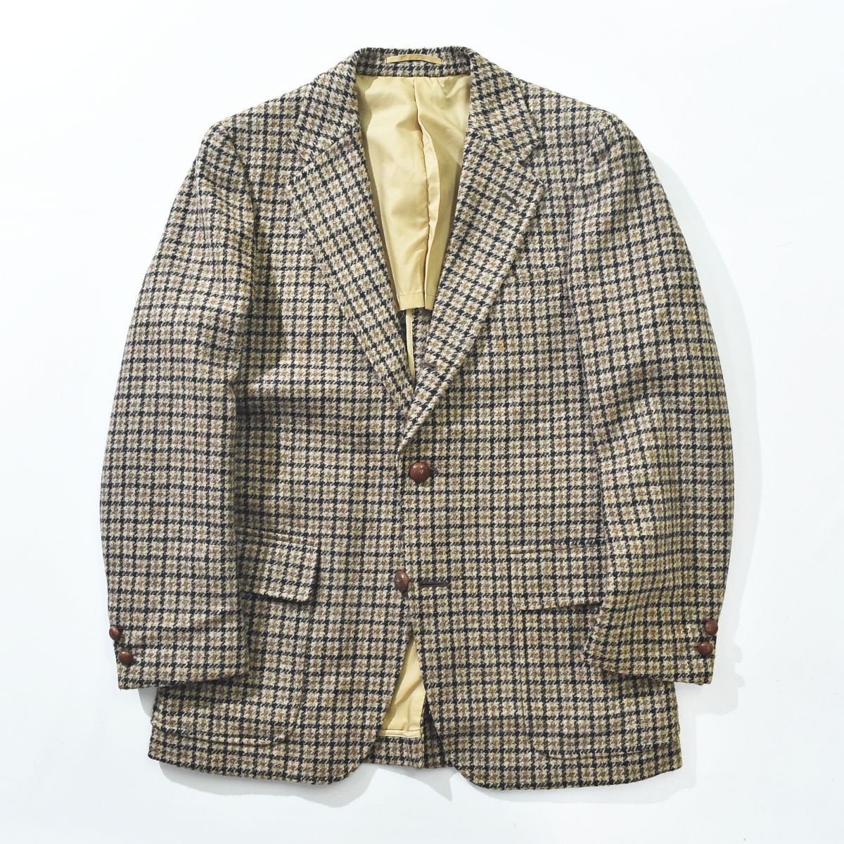 【やや傷や汚れあり】★オールド 旧タグ 好配色 ジェイプレス J.PRESS ガンクラブチェック ツイード 段返3B テーラード ジャケット BEG★ブレザー アイビー★の落札情報詳細 ...